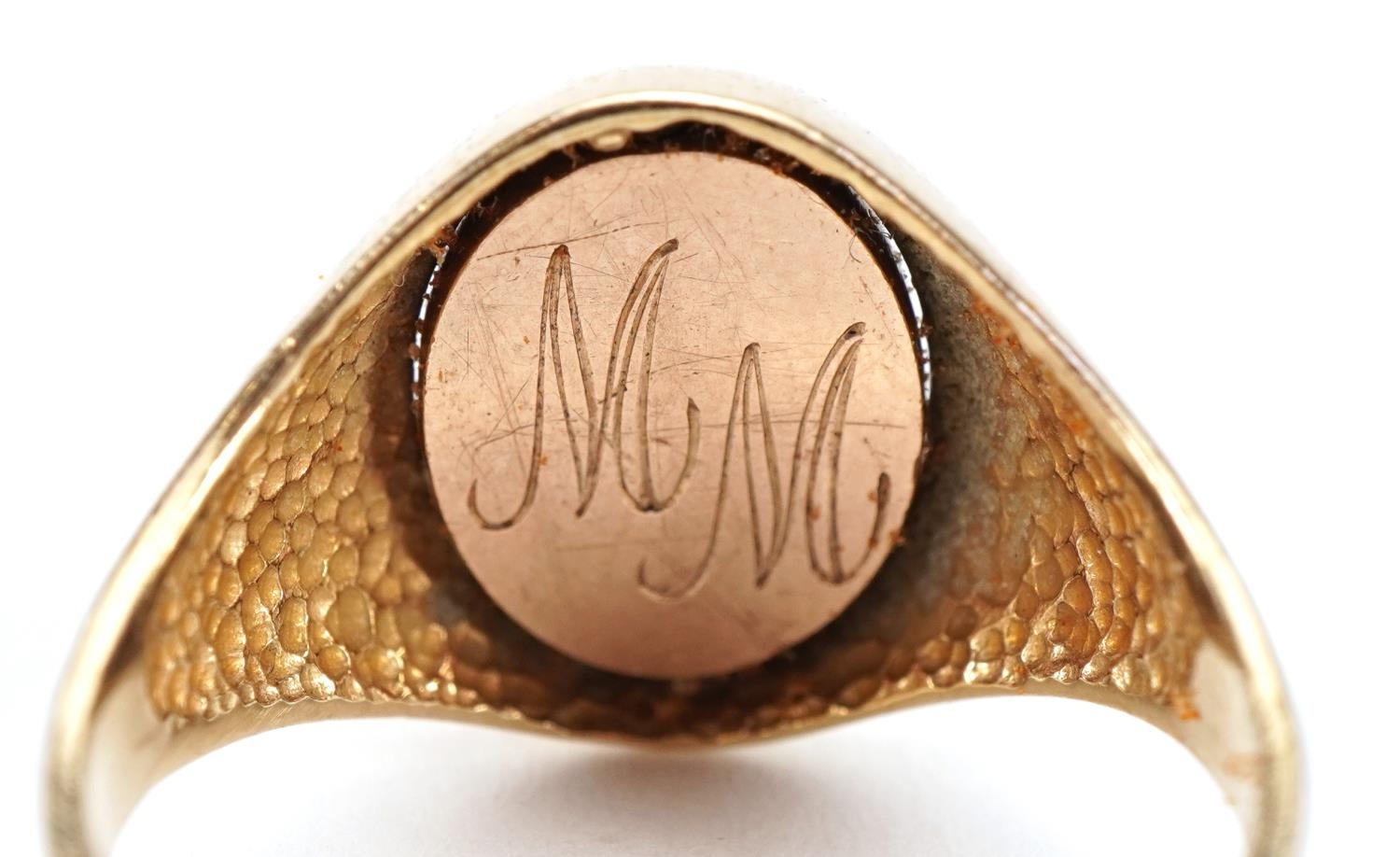 9ct gold and enamel masonic rotating ring, size P, 4.6g