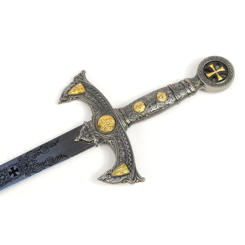 Large medieval design decorative sword, 120cm in length