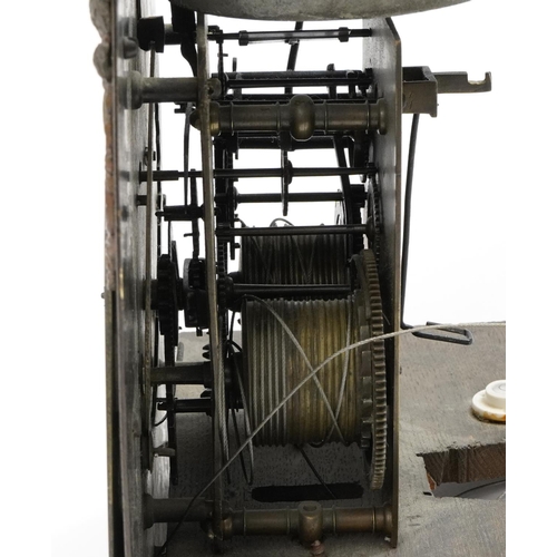 19th century brass longcase clock movement with weights and pendulum ...