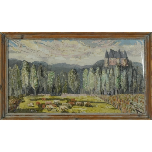 Juliet Wheeler - Mountainous landscape with cattle before a castle ...