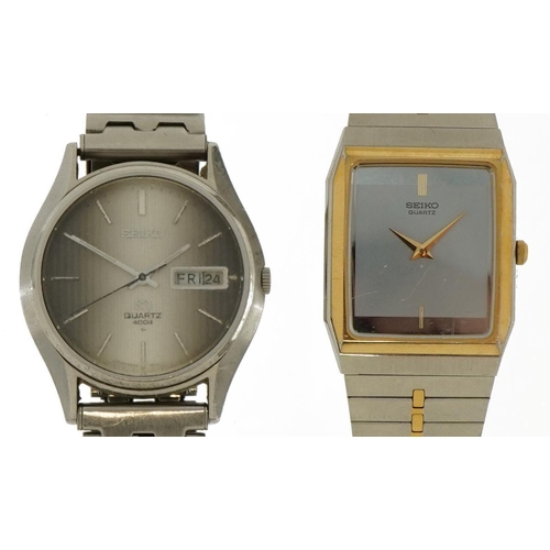 Two vintage Seiko gentlemen's wristwatches, one with box and one with ...