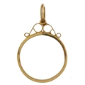9ct gold half sovereign pendant mount, 2.6cm high, 1.3g