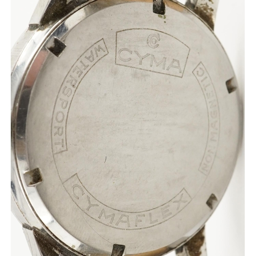 Cyma, gentlemen's Cymaflex wristwatch, the case 34mm in diameter
