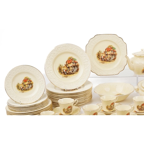 Crown Devon Coaching Days dinner and teaware including lidded tureens ...