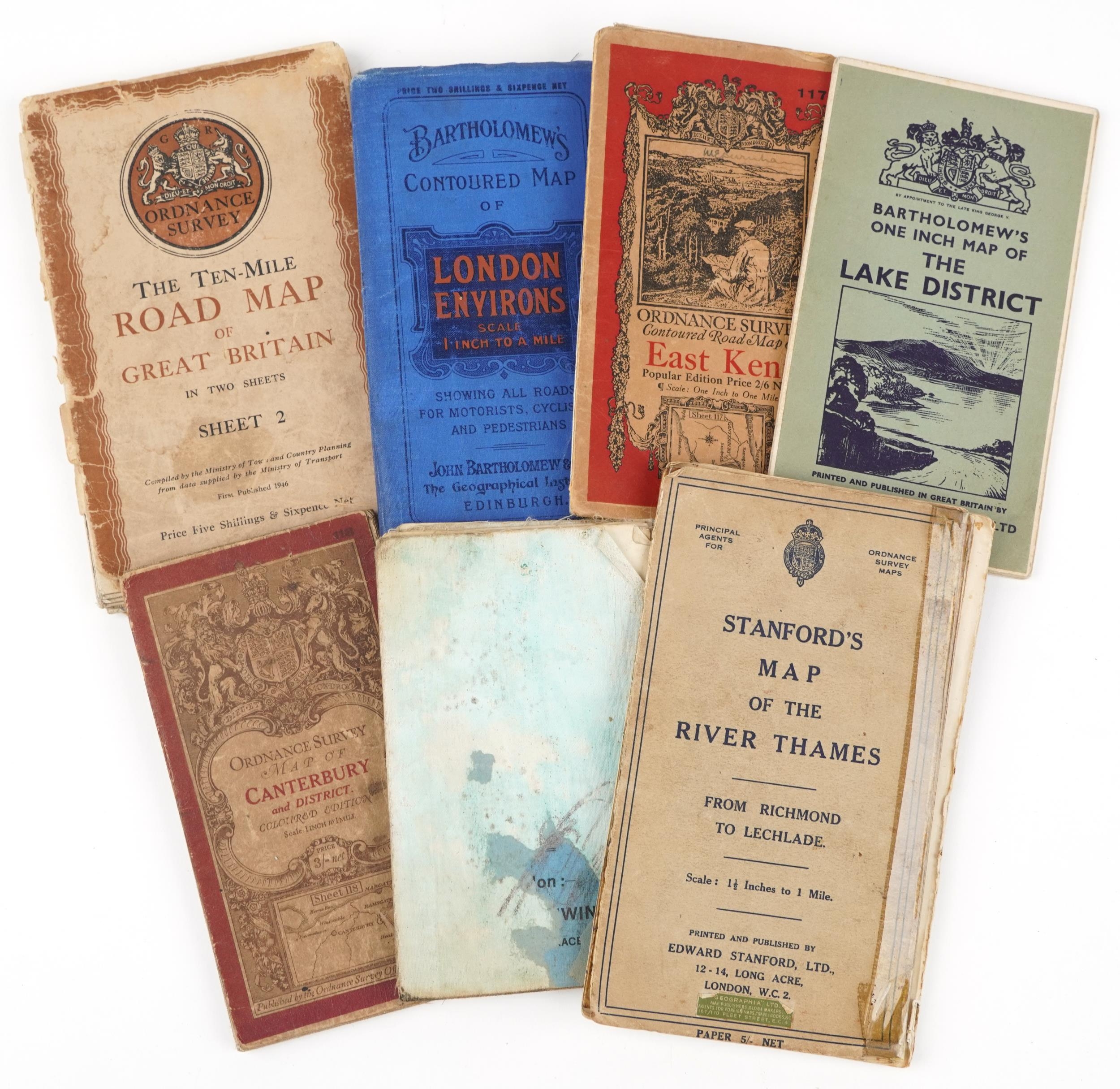 Six vintage folding maps including - auctions & price archive