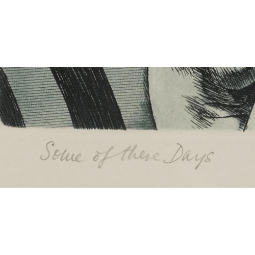 Frank Martin - Some of these Days, pencil signed etching in colour ...