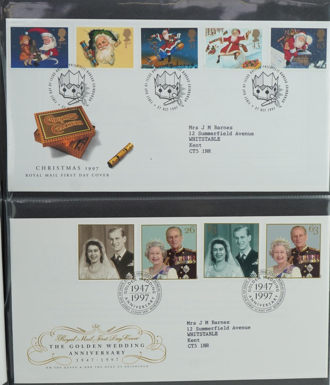 Collection of British first day covers arranged in an album ...