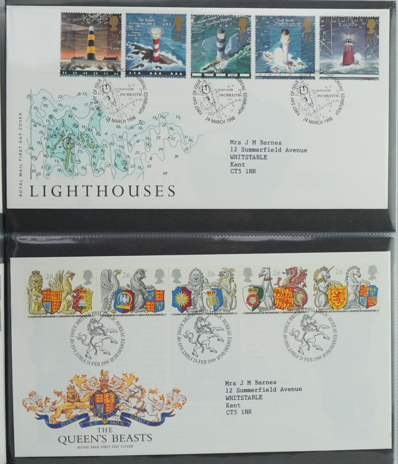 Collection of British first day covers arranged in an album ...