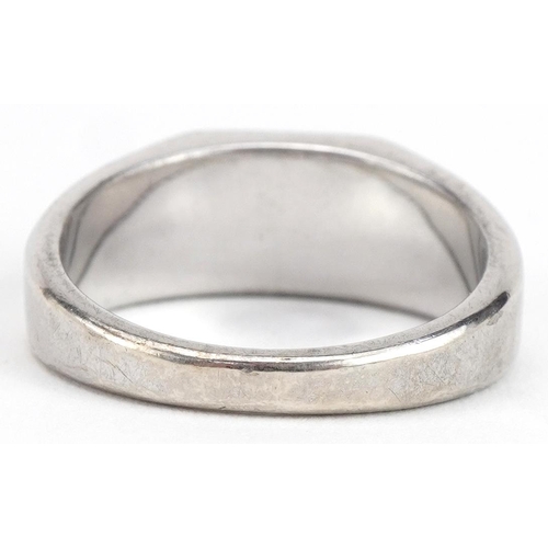 Clogau, Welsh silver and gold signet ring with scrolled shoulders with ...