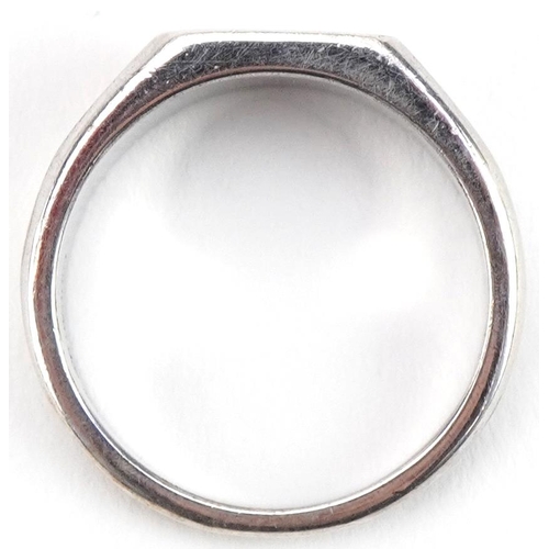 Clogau, Welsh silver and gold signet ring with scrolled shoulders with ...