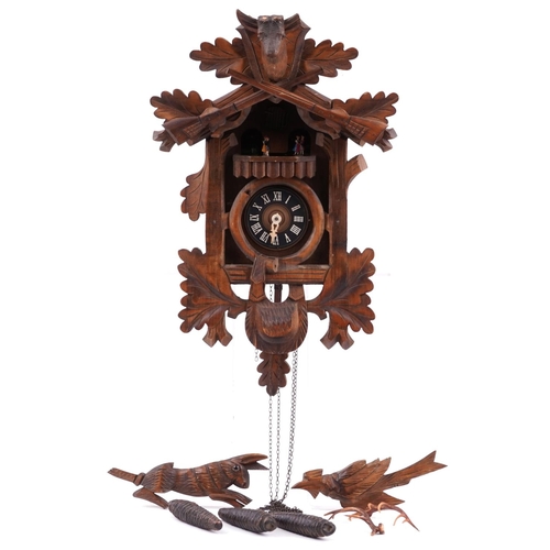 German Black Forest cuckoo clock with Cuendet Swiss musical movement ...