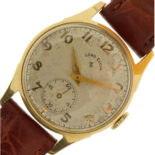 Lord Elgin, vintage gentlemen's 14k gold wristwatch with subsidiary ...