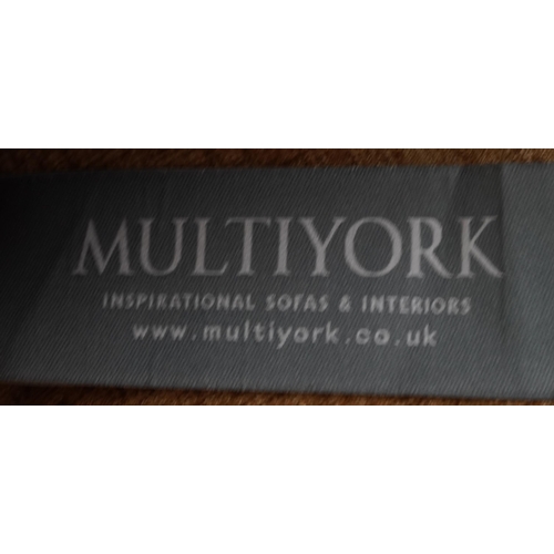 Multiyork wingback armchair with gold fabric upholstery, 100cm high