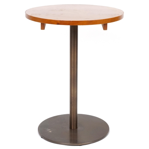 Pedrali, industrial wood and cast iron circular occasional table, 66cm ...