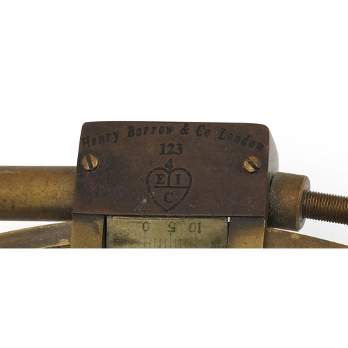 Naval interest brass sextant impressed Henry Barrow & Co London, 21.5cm ...