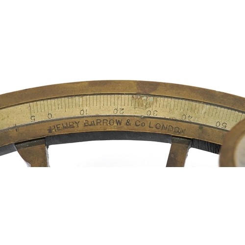 Naval interest brass sextant impressed Henry Barrow & Co London, 21.5cm ...