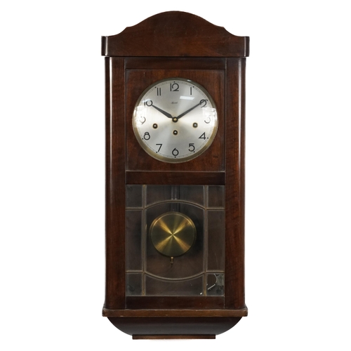 Franz Hermle, two German wall clocks including one with enamelled dial ...