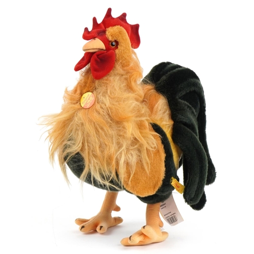 Large Steiff Hahn 40 rooster soft toy with tags, model 502347, 44cm high