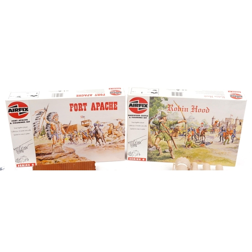 Two Airfix series 6 model kits with boxes comprising Fort Apache and ...