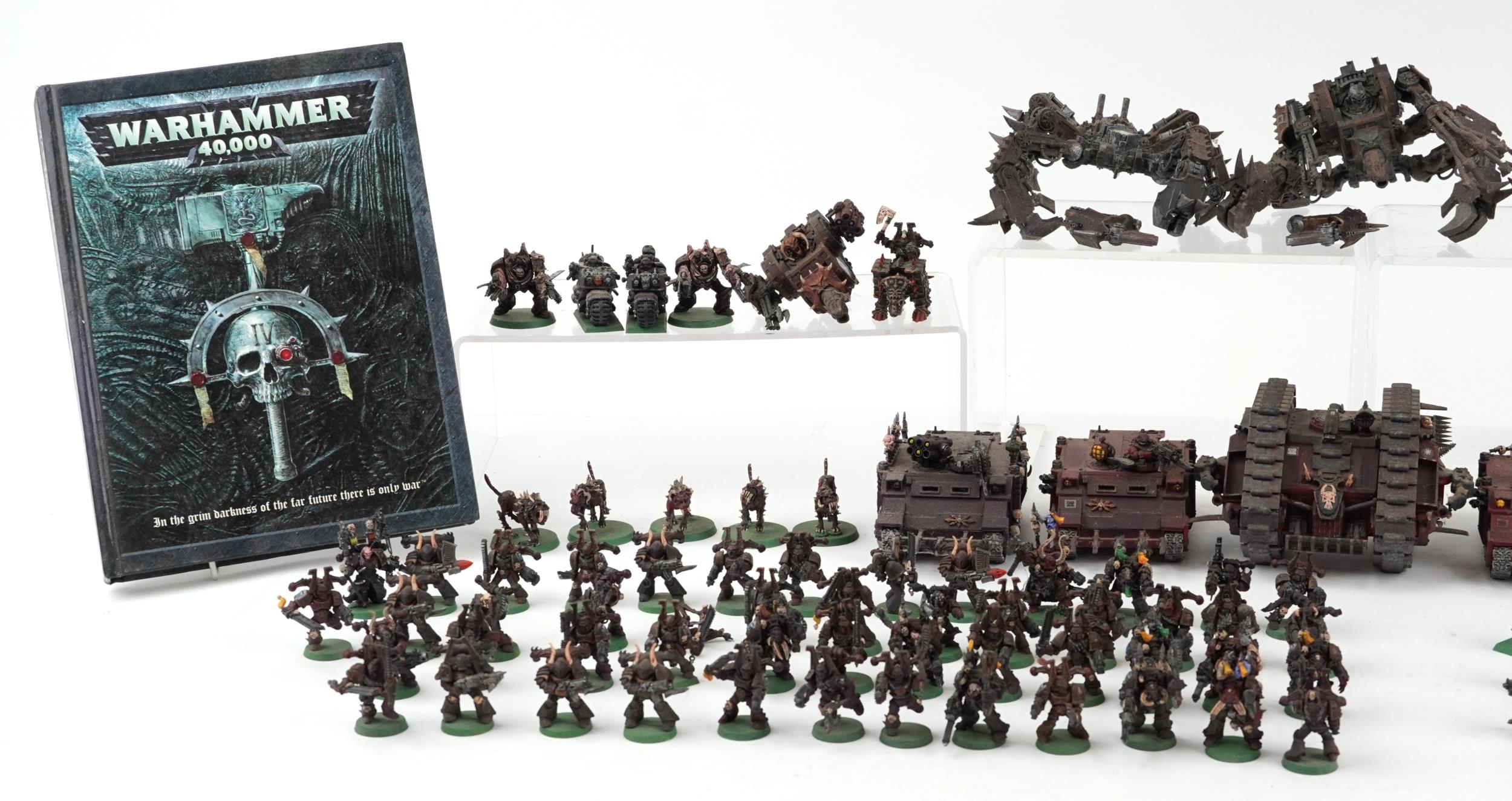 Collection of Warhammer figures and accessories including Khorne Army ...