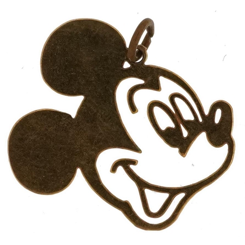 18ct gold rope twist necklace and a yellow metal Disney Mickey Mouse ...