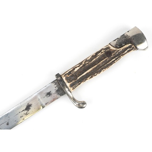German military interest parade sidearm with staghorn handle and steel ...