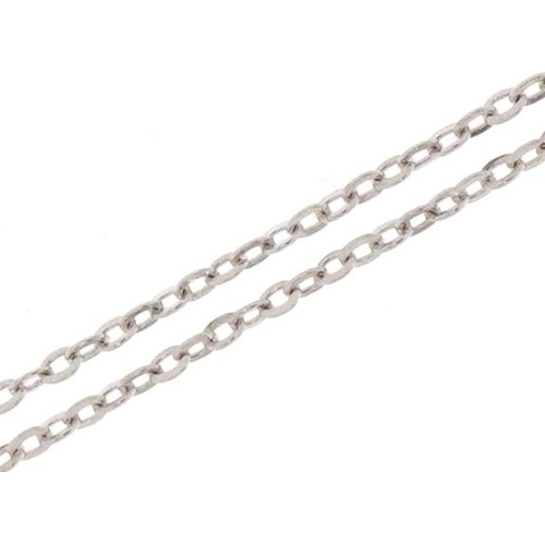 9ct white gold fine chain link necklace housed in a Naava jeweller's ...