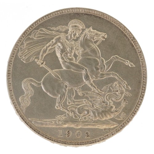 An Edward VII 1902 matte proof silver crown.