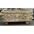 A 20th century cast composition rectangular planter on supports, 35cm H ...