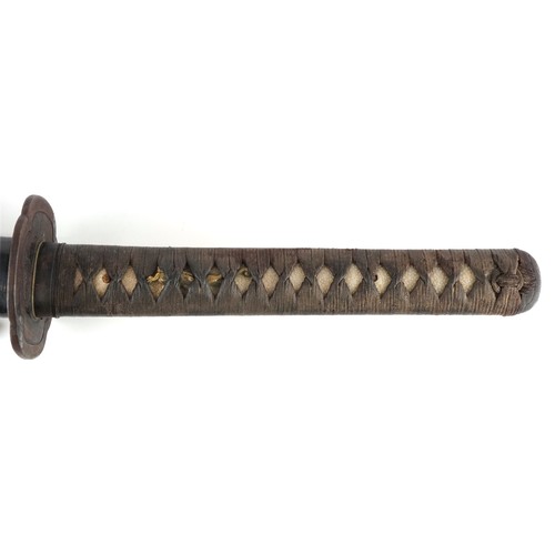 A Japanese kendo kata katana, 102cm in length. .Tsuba, fuchi, and ...