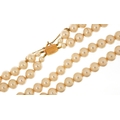 A vintage Ciro simulated pearl two row necklace with 9ct gold clasp ...