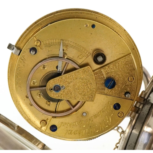G W Wilson, a Victorian silver open face key wind pocket watch, the ...