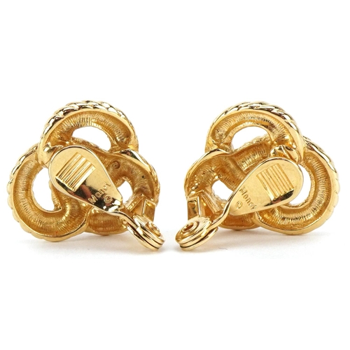 A pair of vintage Monet designer clip on earrings with box, 22.5mm high