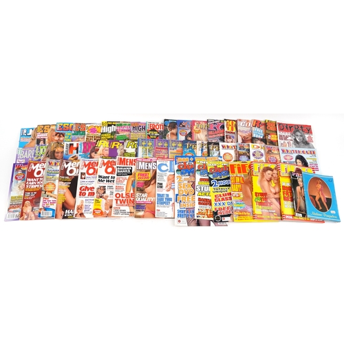 A collection of vintage and later adult magazines including Razzle ...