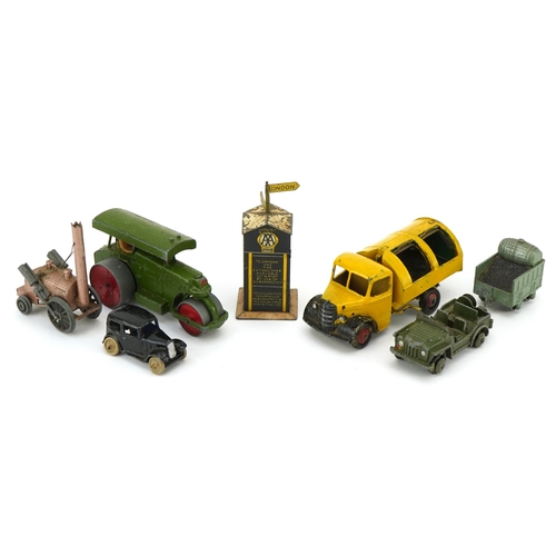 A small collection of vintage diecast Dinky vehicles including Bedford ...