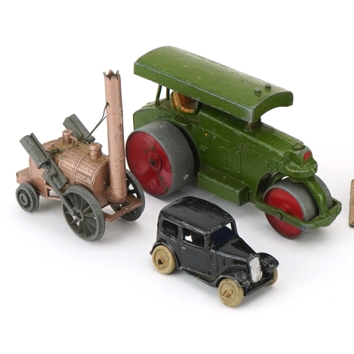 A small collection of vintage diecast Dinky vehicles including Bedford ...