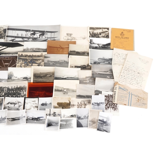 A collection of aviation interest military postcards and photographs ...