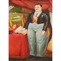 After Fernando Botero - Waiter standing beside a table, Italian ...