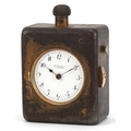An early 20th century French brass diminutive carriage clock, the white ...