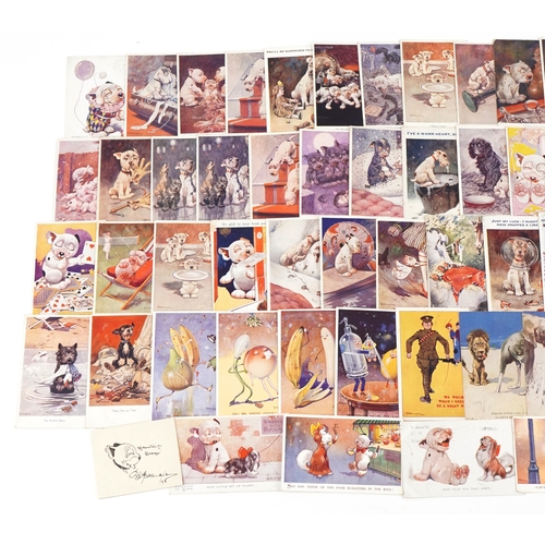 A collection of George Ernest Studdy printed postcards including a ...