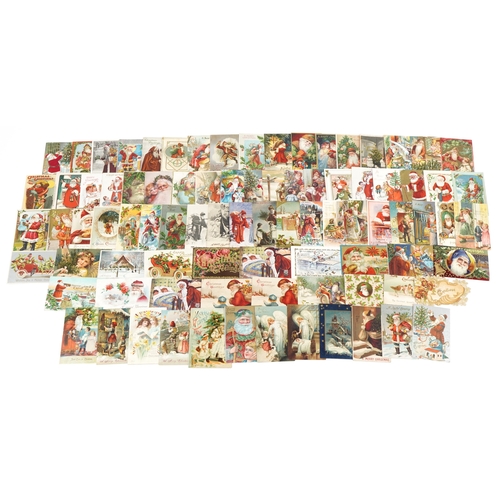 A collection of Victorian Christmas postcards.