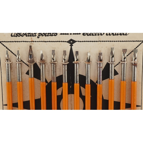 A set of William Mitchell 'Witch Pens', Birmingham circa 1920, mounted ...