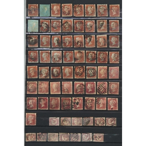 British 1841 and later line engraved Penny Red browns, stars in top ...