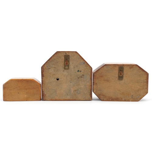 Three woodblock and copper letterpress stamps including a Flax Brand ...