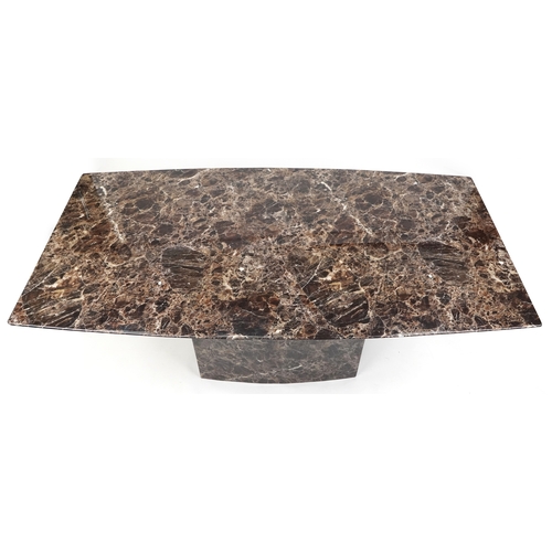 A modern reconstituted marble dining table, 76cm H x 120cm W x 61cm D ...