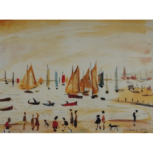 L. S. Lowry RA - Yachts 1959, a limited edition print, 836/850 by Henry ...