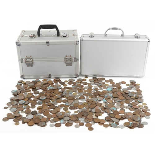 A large collection of British and world pre decimal coinage housed in ...