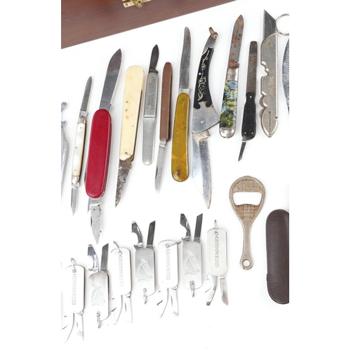 Vintage and later pocket tools including mother of pearl and bone ...