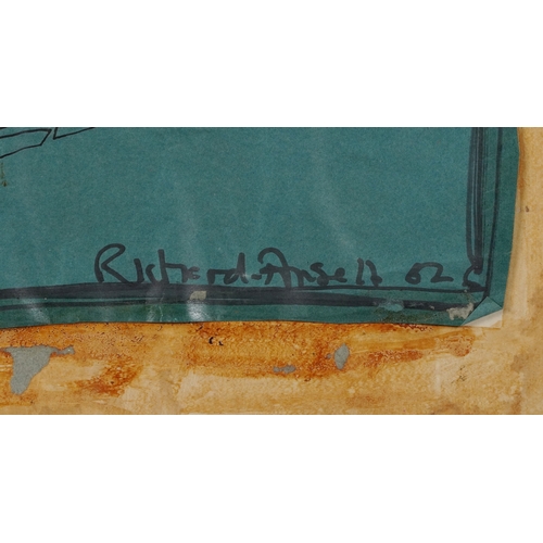 Richard Ansell - Harbour scene, mid 20th century British school pen and ...