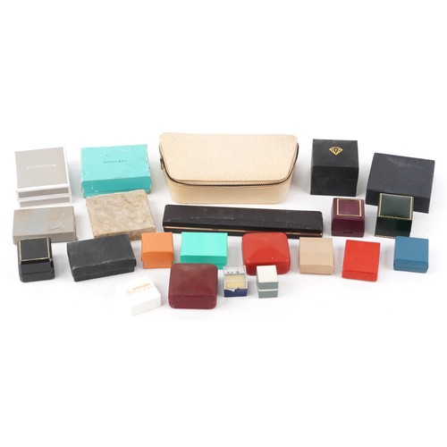 A collection of jewellery boxes, various forms and sizes, including F ...